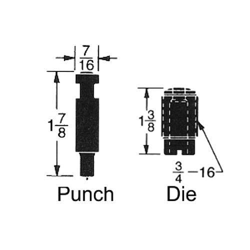 200070438, Pexto Roper Whitney 7/16 inch Punch and Die Set for No ...